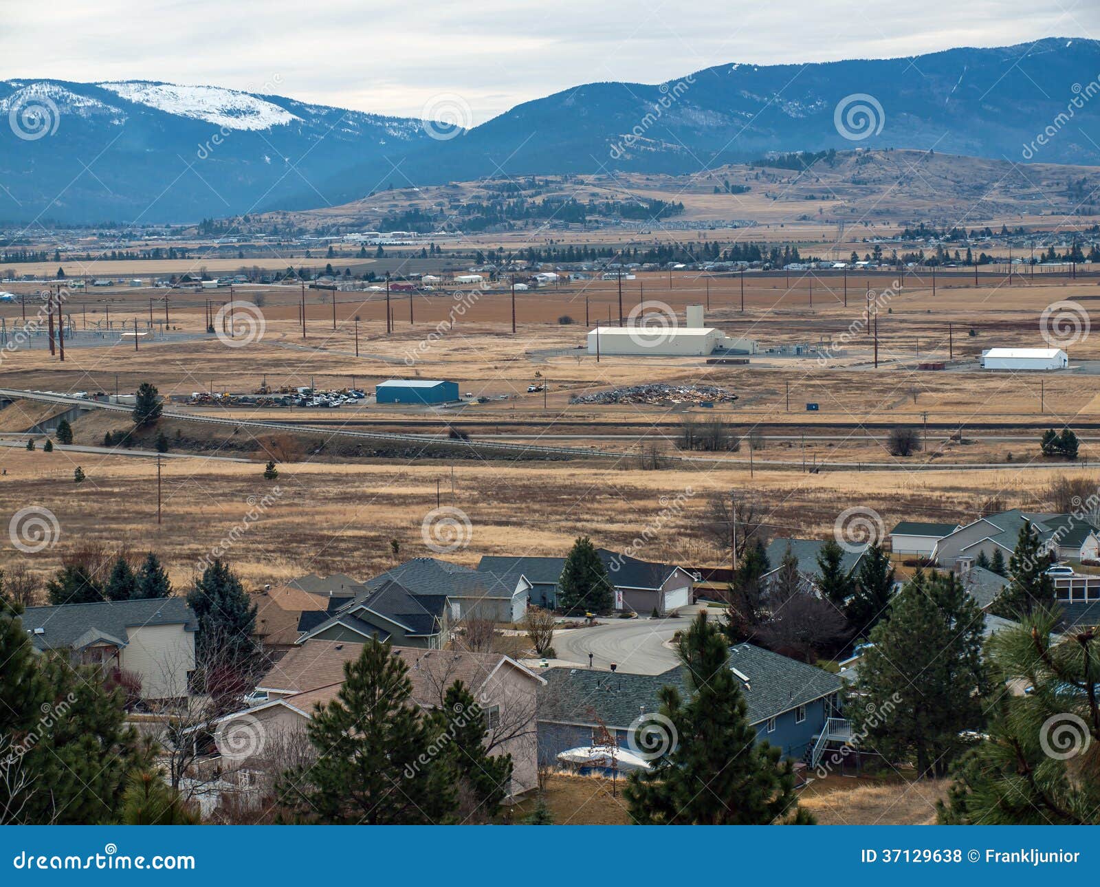 A Rural Community in a Wide Valley Stock Photo - Image of village ...