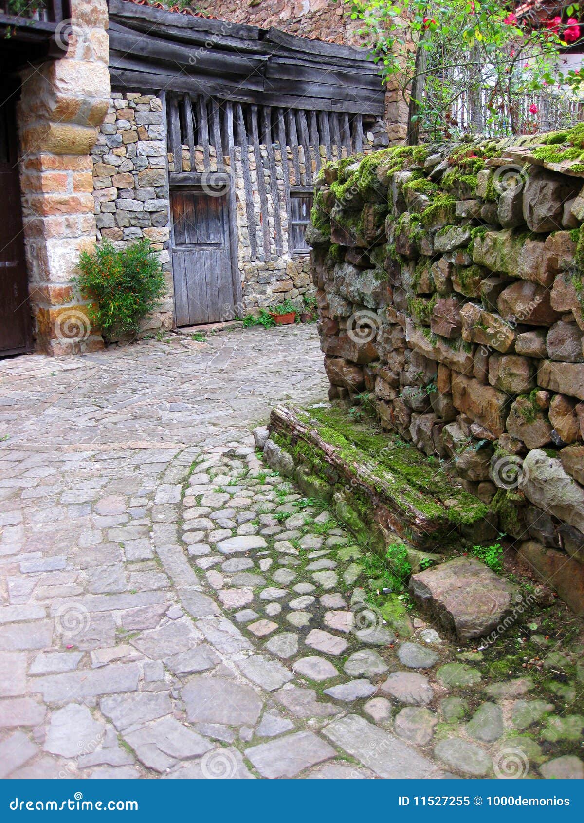 Rural corner stock image. Image of street, antique, wall - 11527255