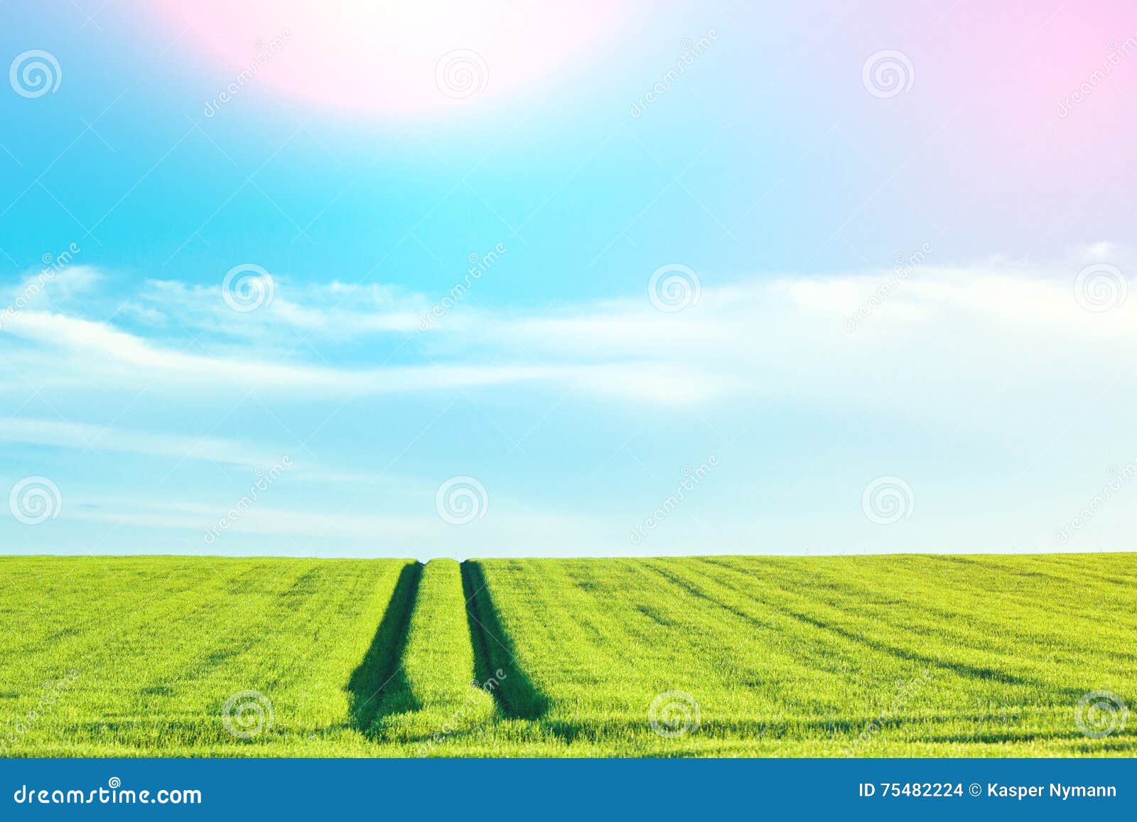 Rural Countryside Landscape with Blue Sky Stock Photo - Image of blue ...
