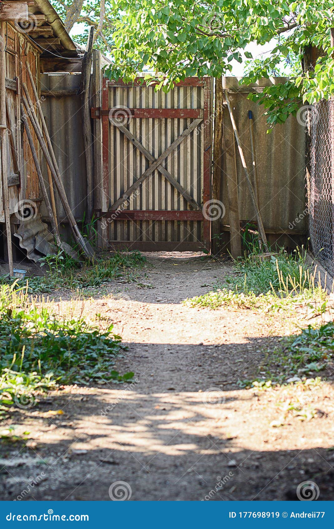 Rural courtyard stock image. Image of blue, travel, tourism - 177698919