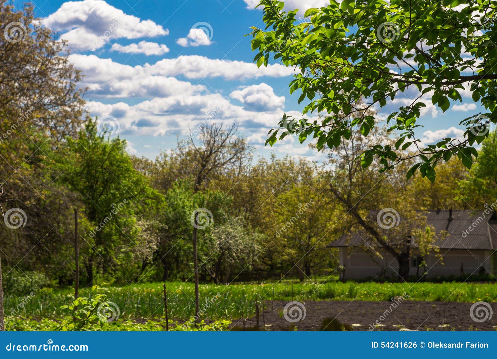 Rural Croft Overlooking the Garden in Spring Stock Photo - Image of ...