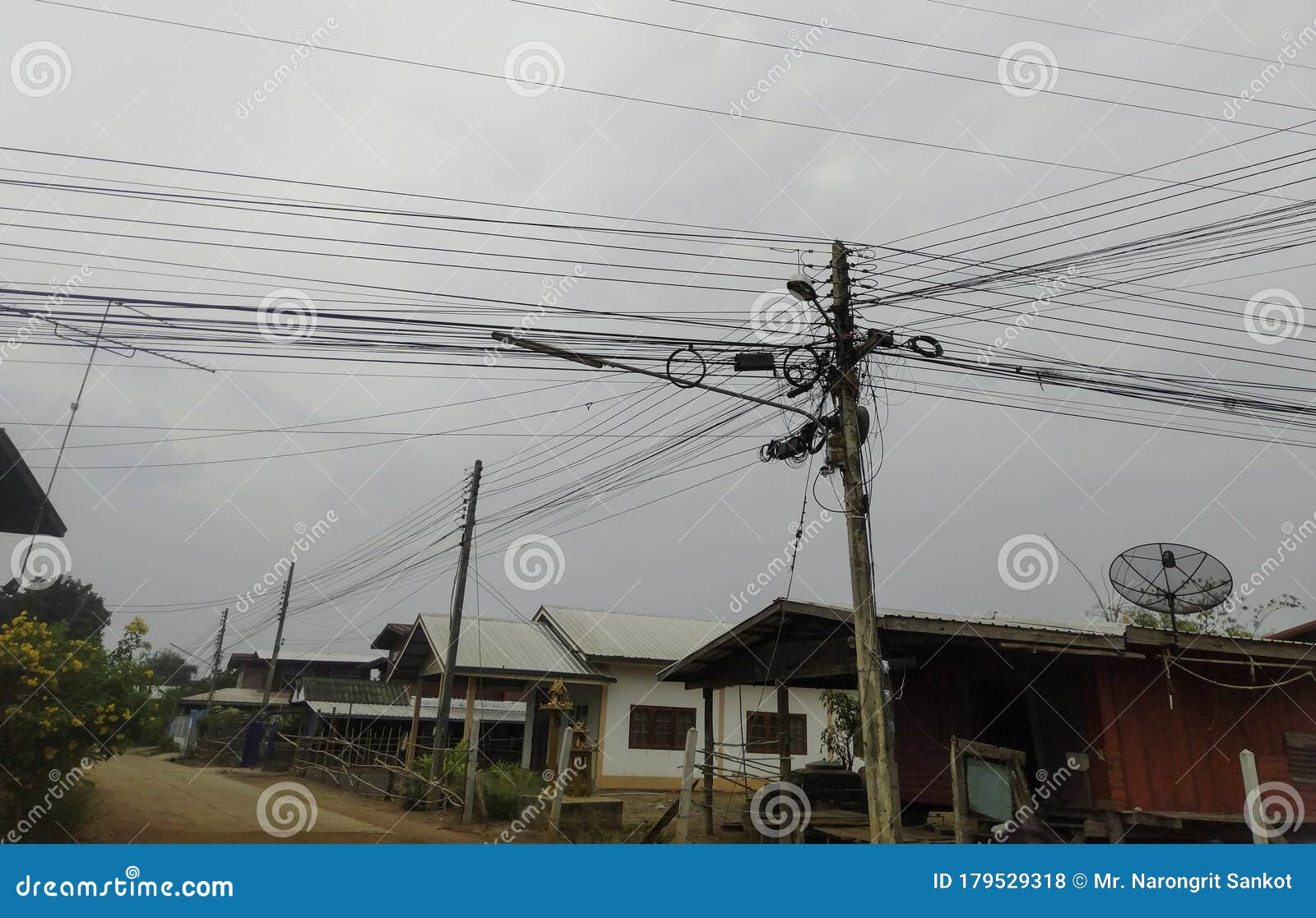 Rural Electrical Cables Stock Photo | CartoonDealer.com #179529318