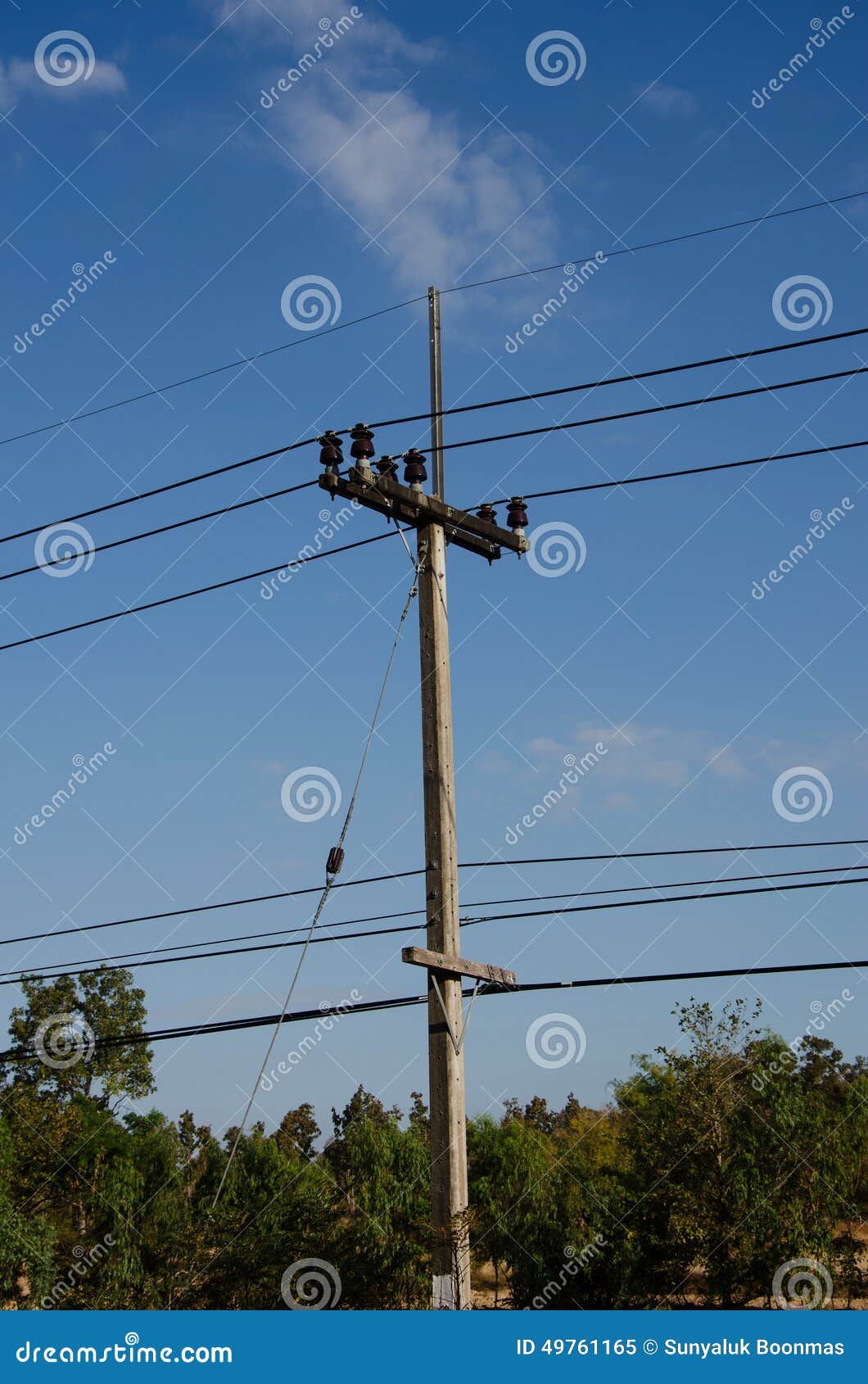 Rural Electrical Post by the Road Stock Image - Image of dioxide ...