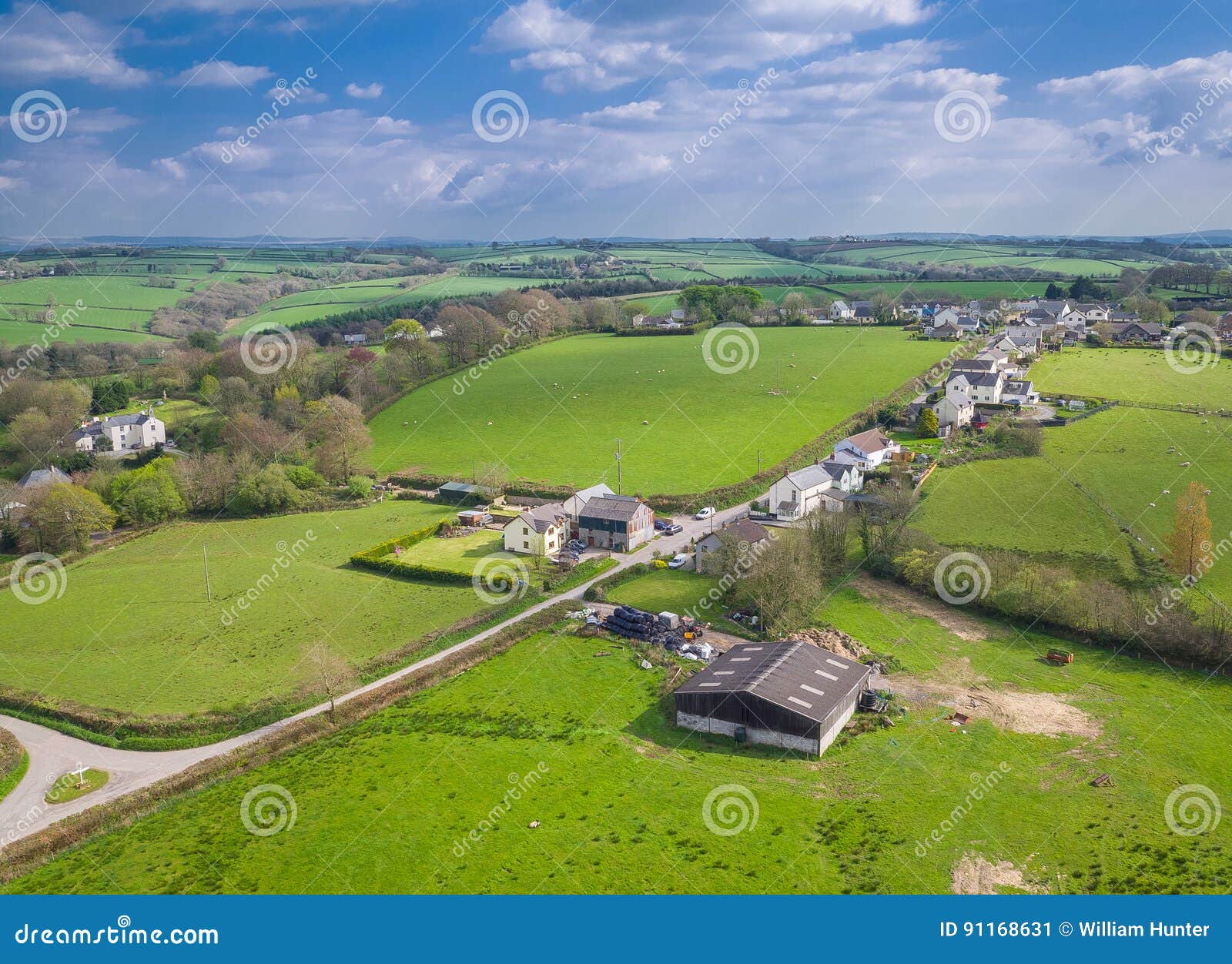 Rural English Farming Town of Ashwater Stock Image - Image of landscape ...