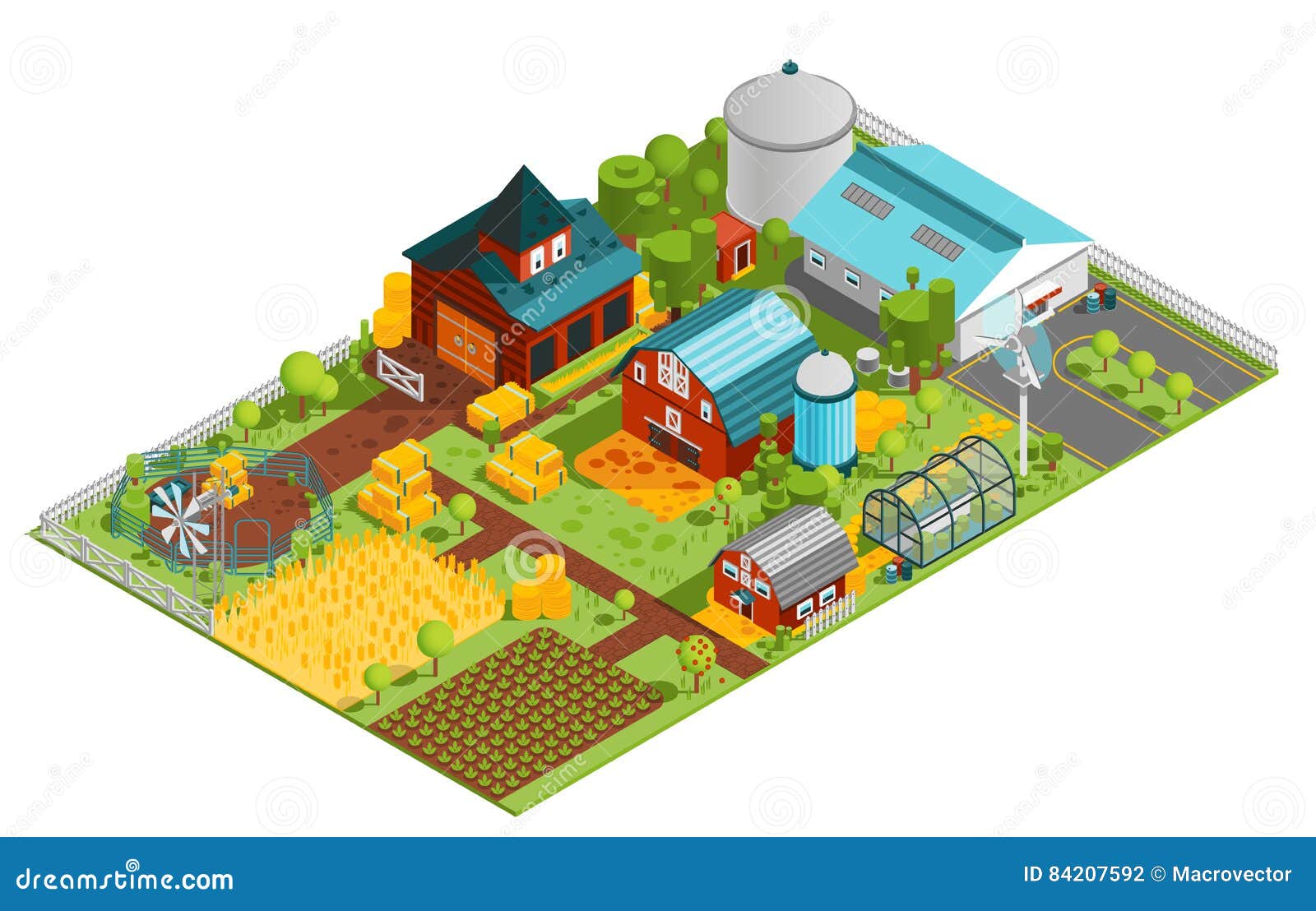Rural Farm Isometric Composition Stock Vector - Illustration of ... Rural Farm Isometric Composition Stock Vector - Illustration of ...