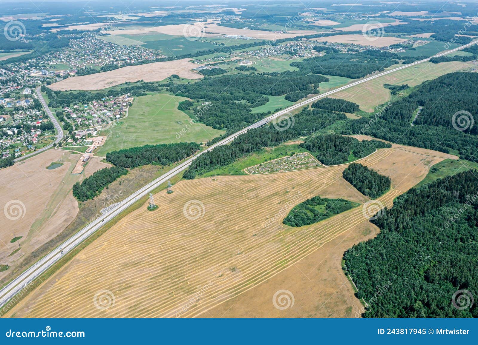 Rural Freeway through Summer Fields. Countryside Scenery Stock Image ...