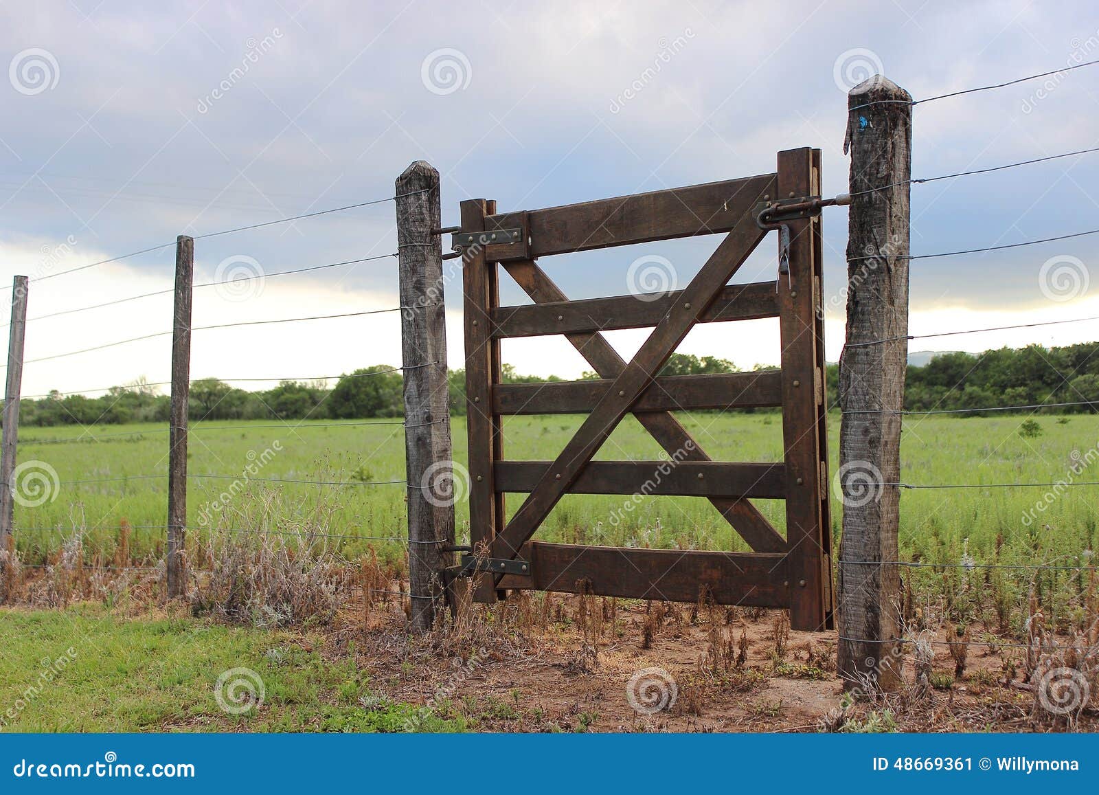 Rural gate stock image. Image of closed, clouds, gate - 48669361