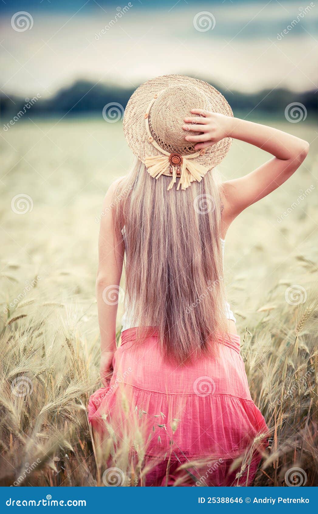Rural girl in field stock photo. Image of looking, beautiful - 25388646