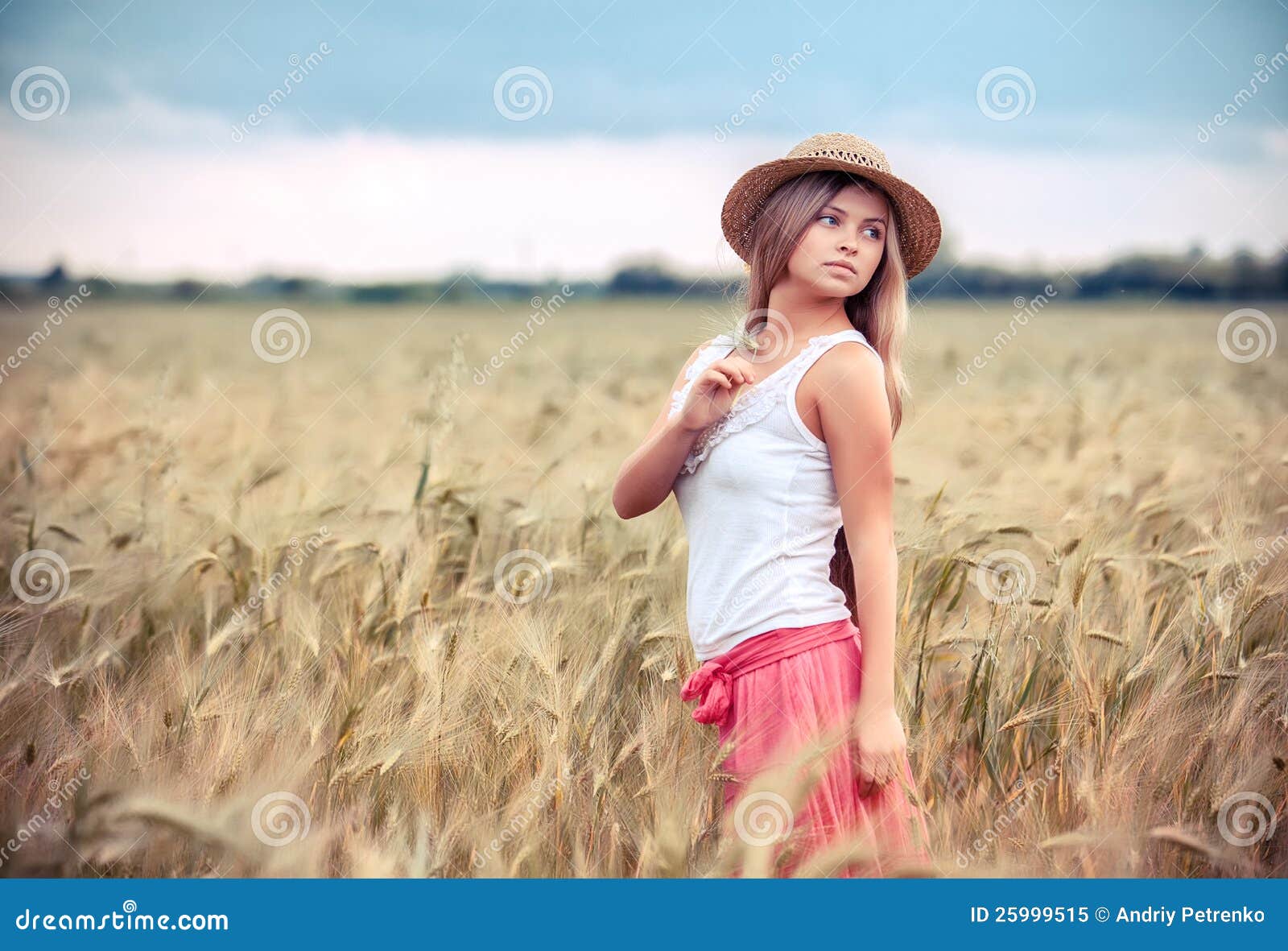 Rural girl in field stock image. Image of face, colors - 25999515