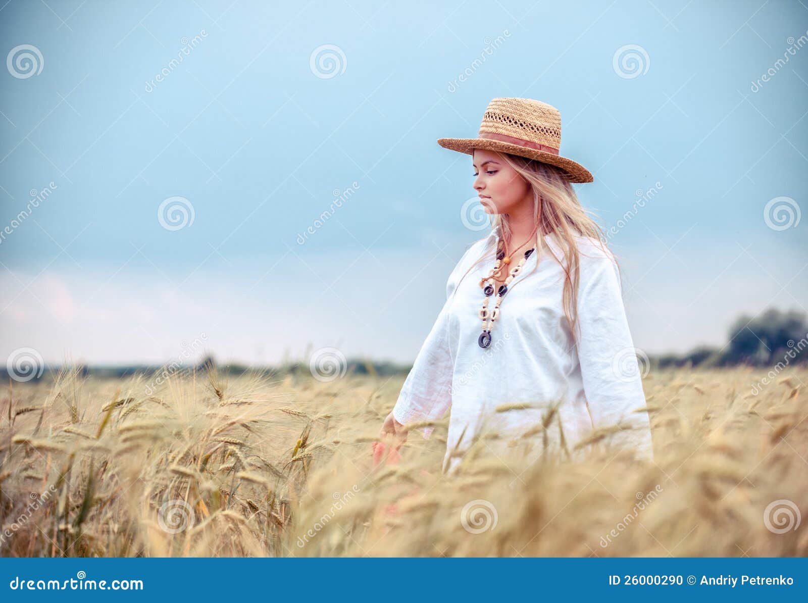 Rural girl in field stock photo. Image of colors, portrait - 26000290
