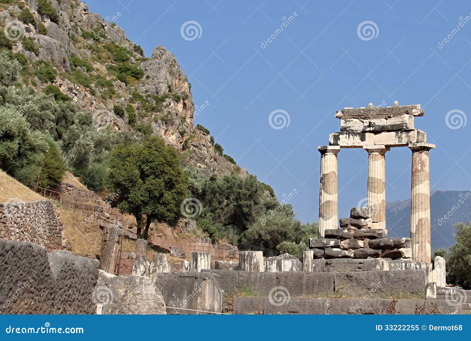 Rural Greek Country Outdoor Restaurant On Pergola Terrace, Greece ...