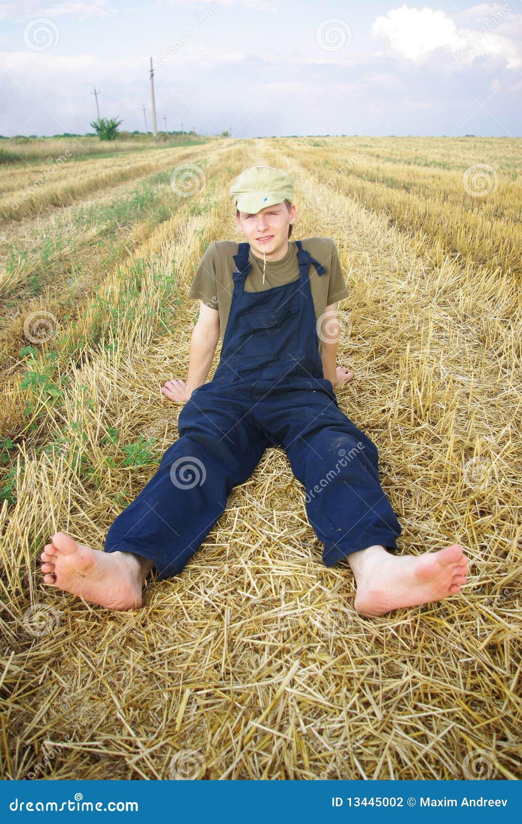 Rural guy stock photo. Image of clouds, track, straw - 13445002