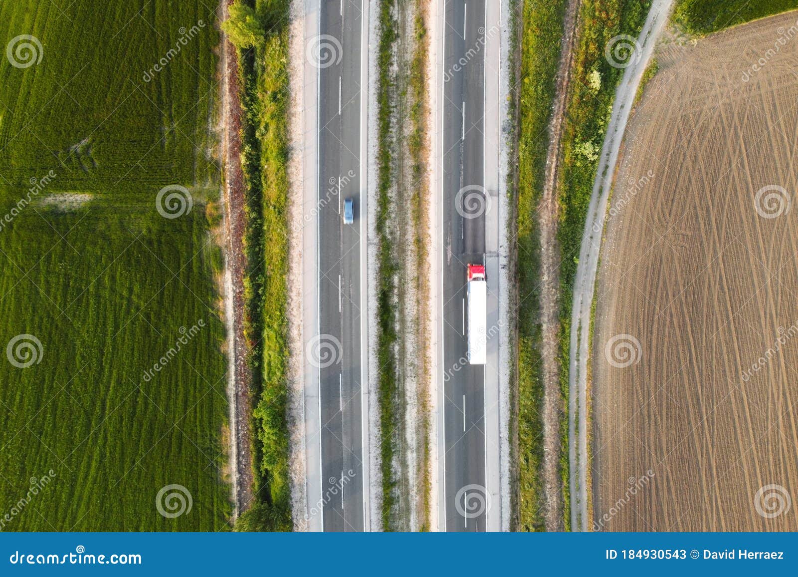 Rural Highway with Cars. Top View. Stock Image - Image of intersection ...