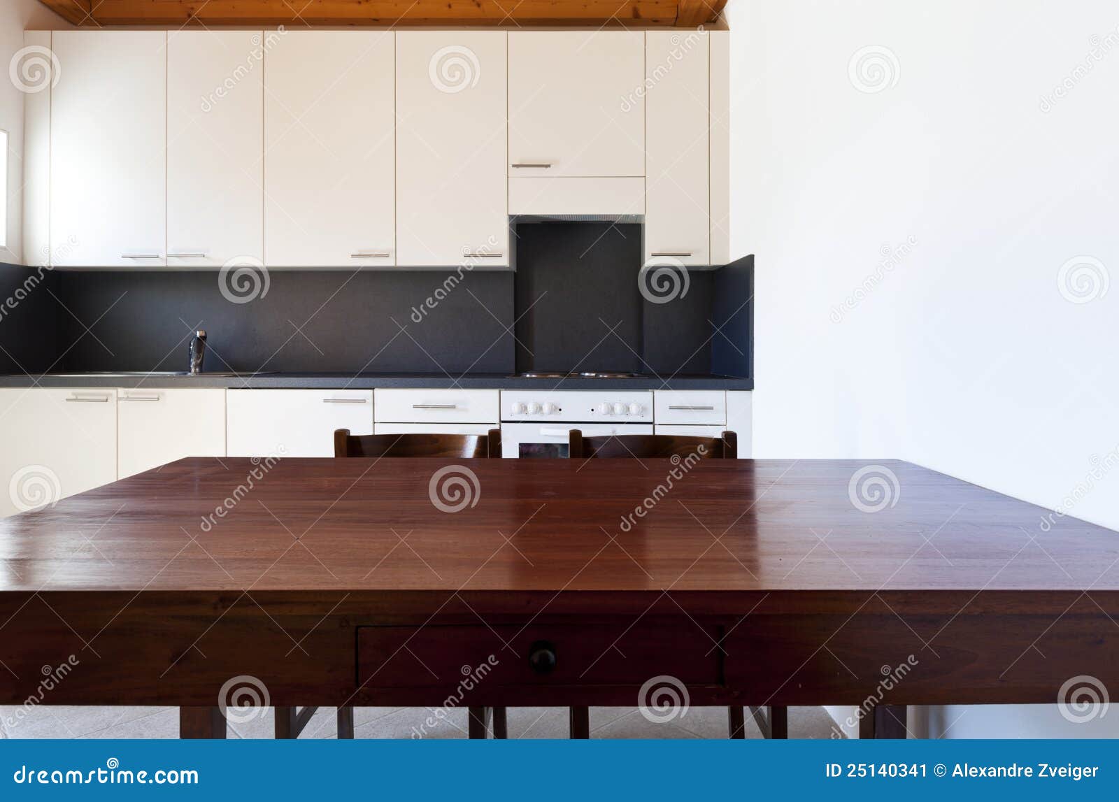 Rural Home Interior, Wooden Table Stock Image - Image of space ...