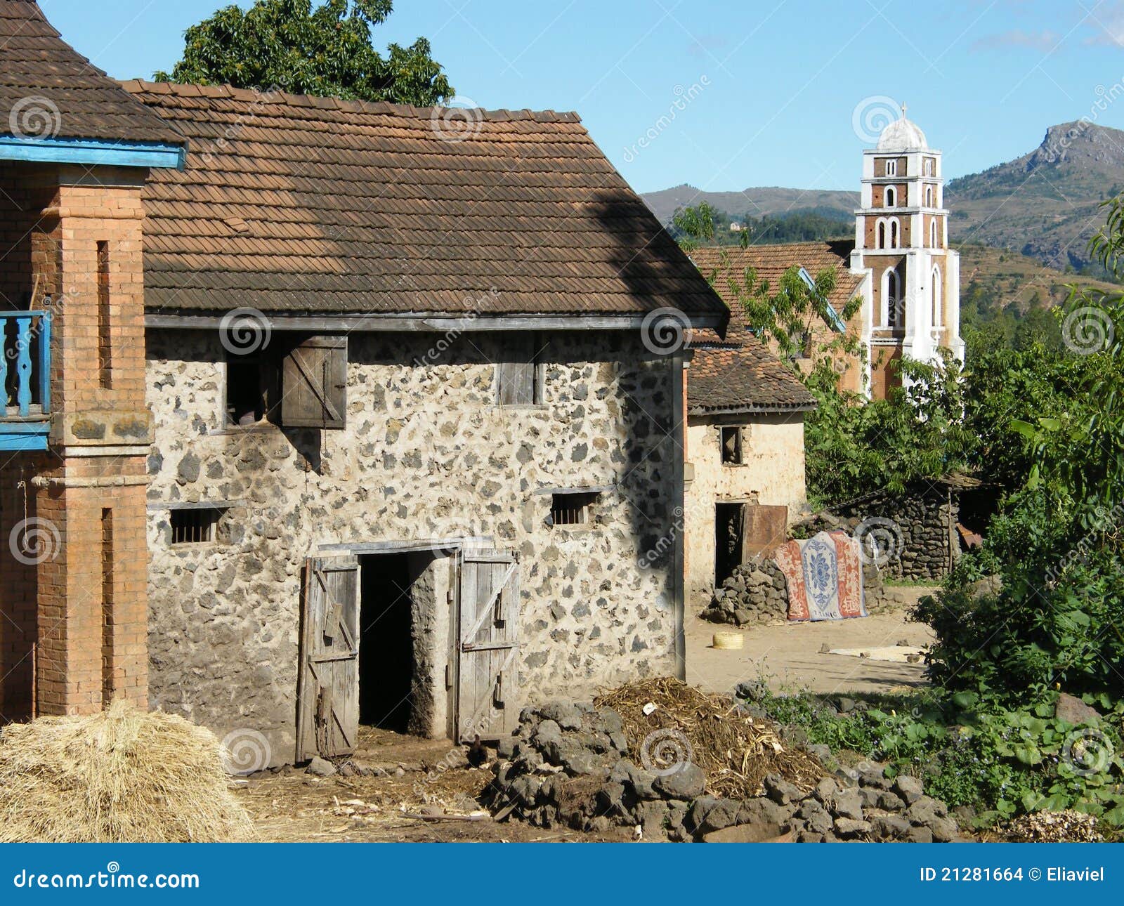 Rural house in Madagascar stock photo. Image of indigenous - 21281664