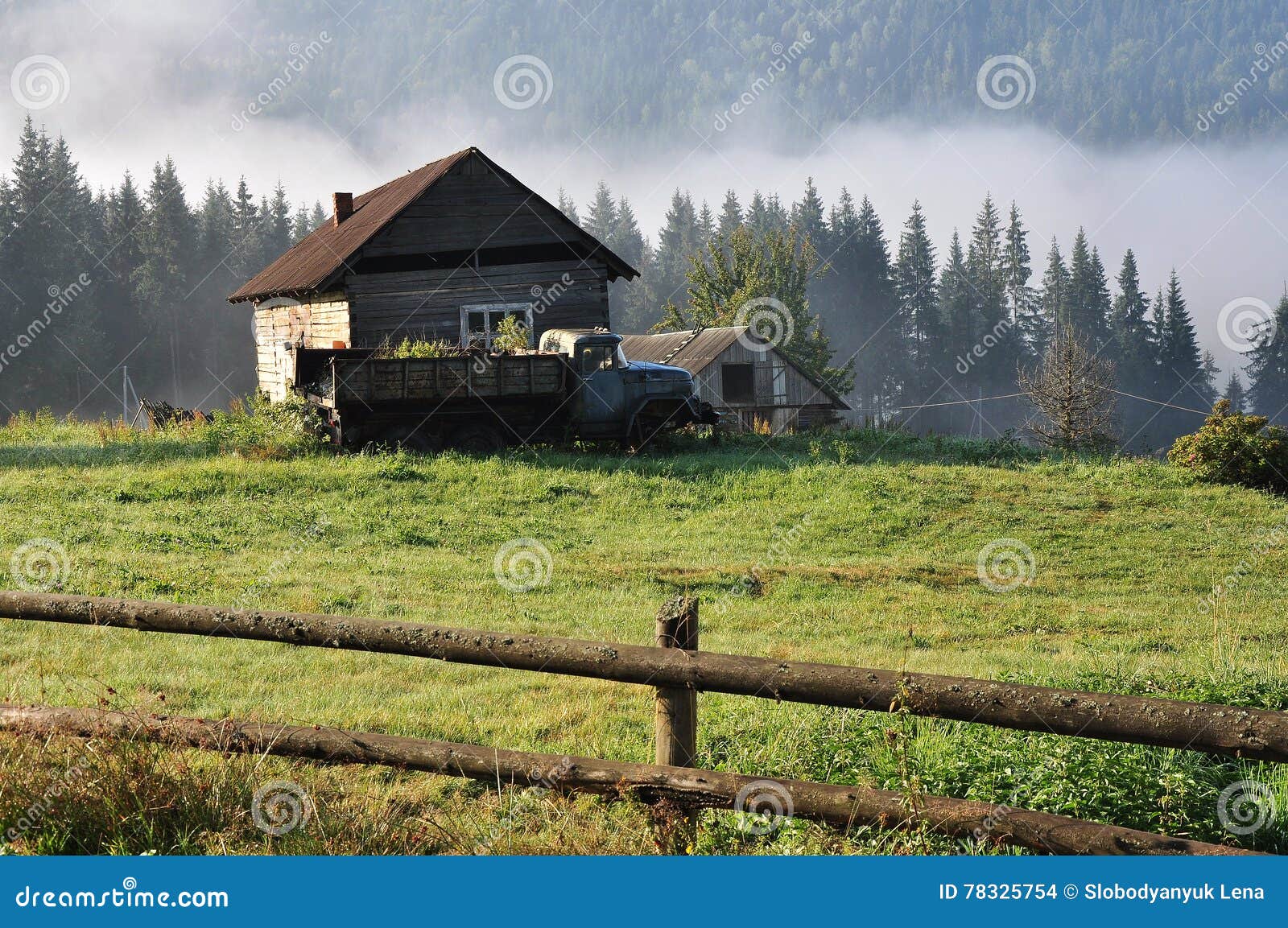 Rural house and old car stock photo. Image of travel - 78325754