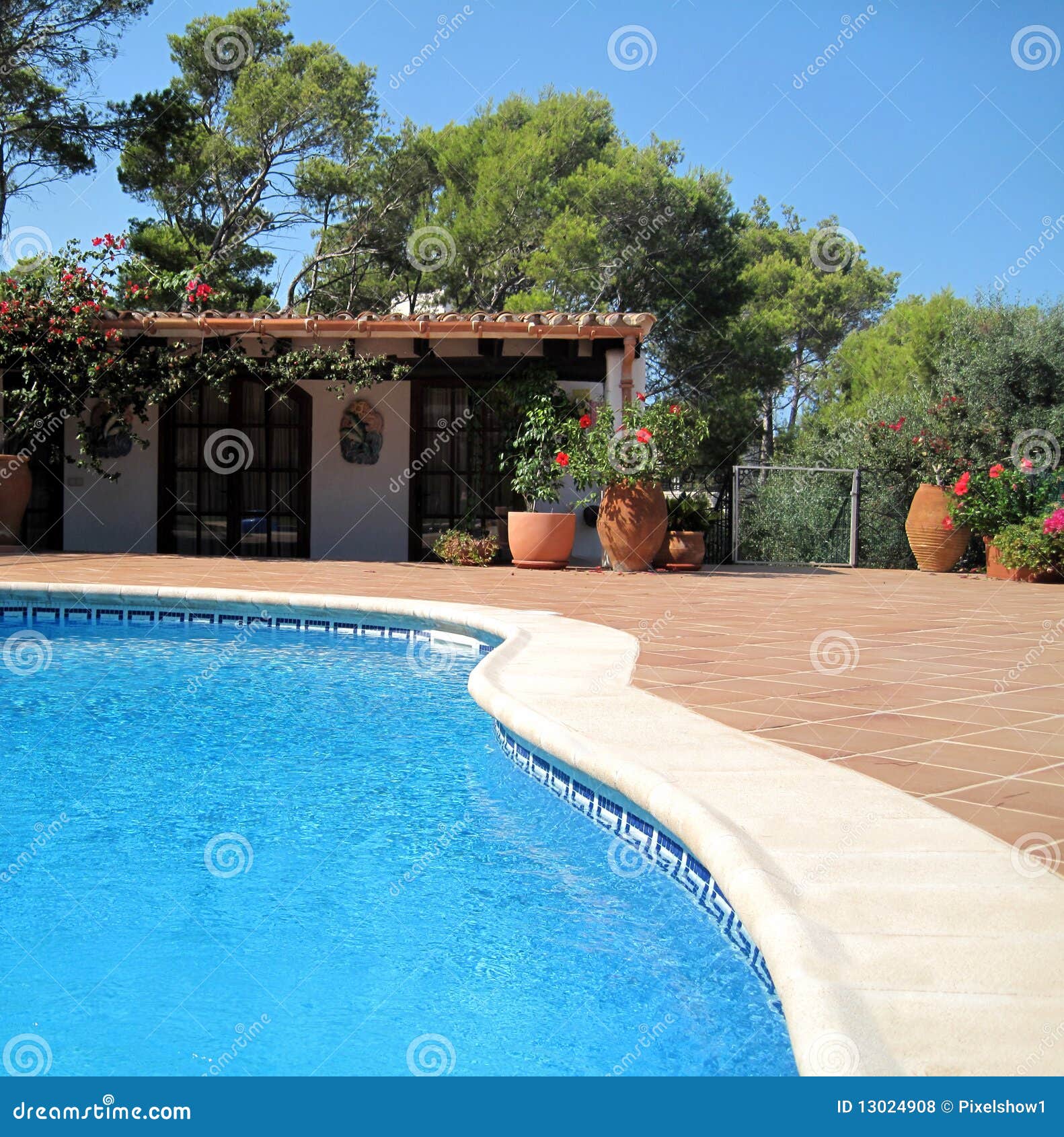 Rural House with Swimming Pool Stock Photo - Image of vacations, water ...
