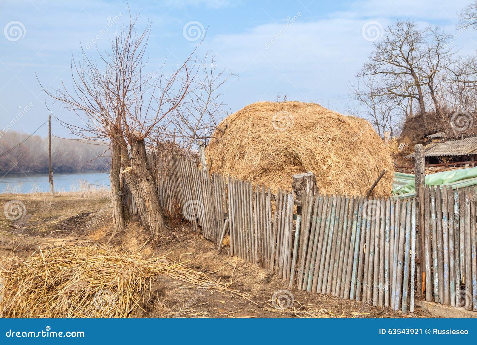 Rural household stock image. Image of countryside, season - 63543921