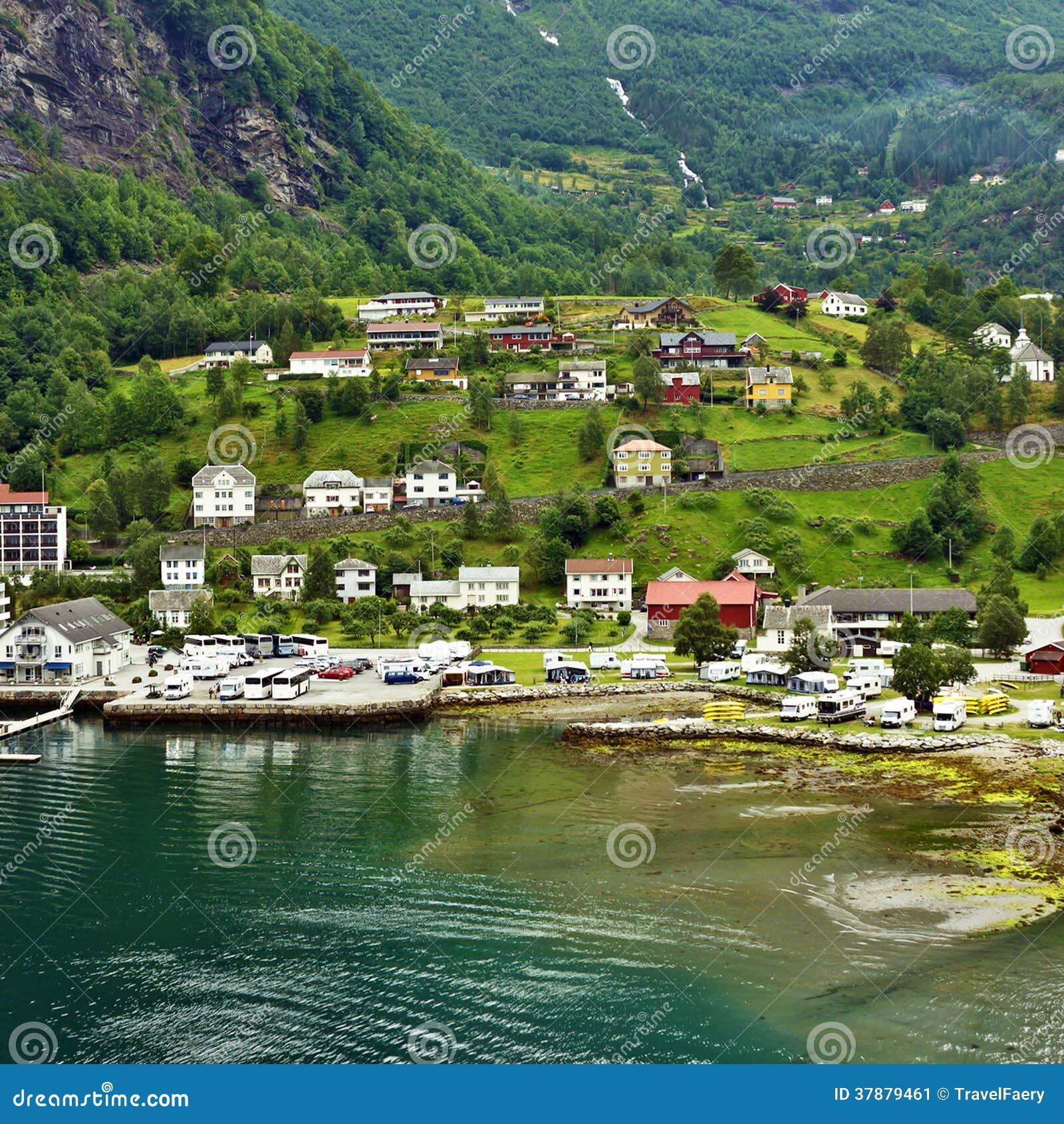 Rural Houses in Geiranger, Norway Stock Image - Image of nature ...