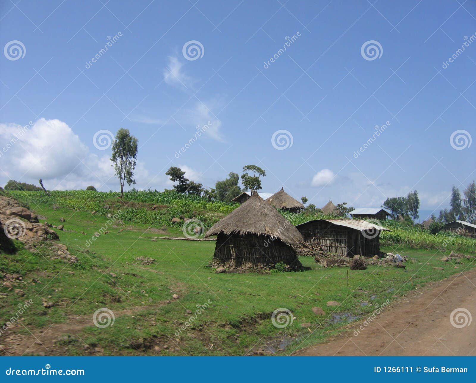 Rural Huts stock image. Image of poor, clouds, accommodation - 1266111