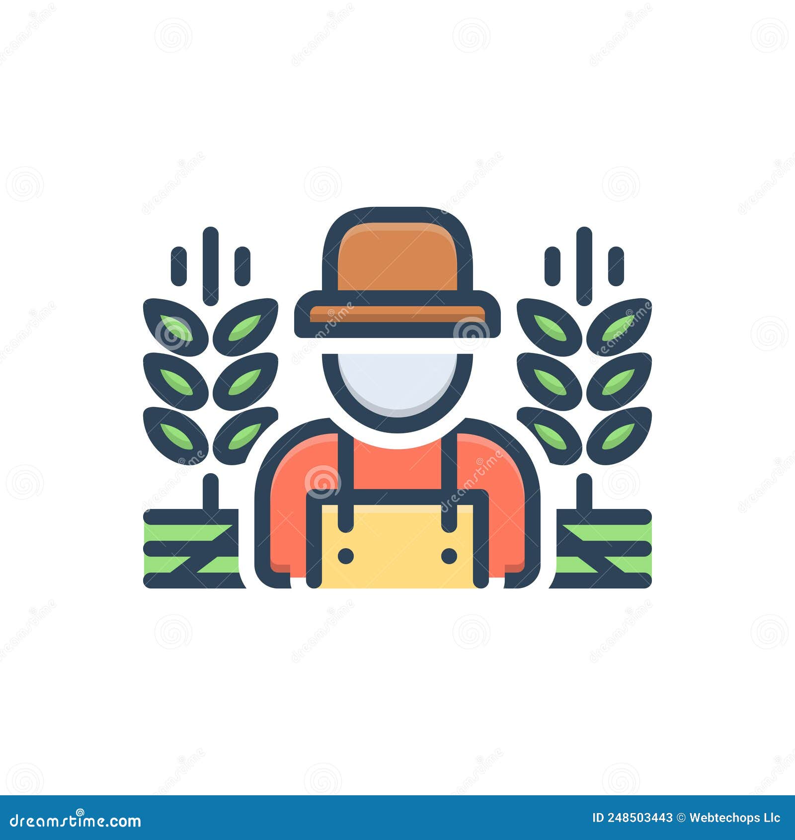 Color Illustration Icon for Rural, Country Man and Predial Stock ...