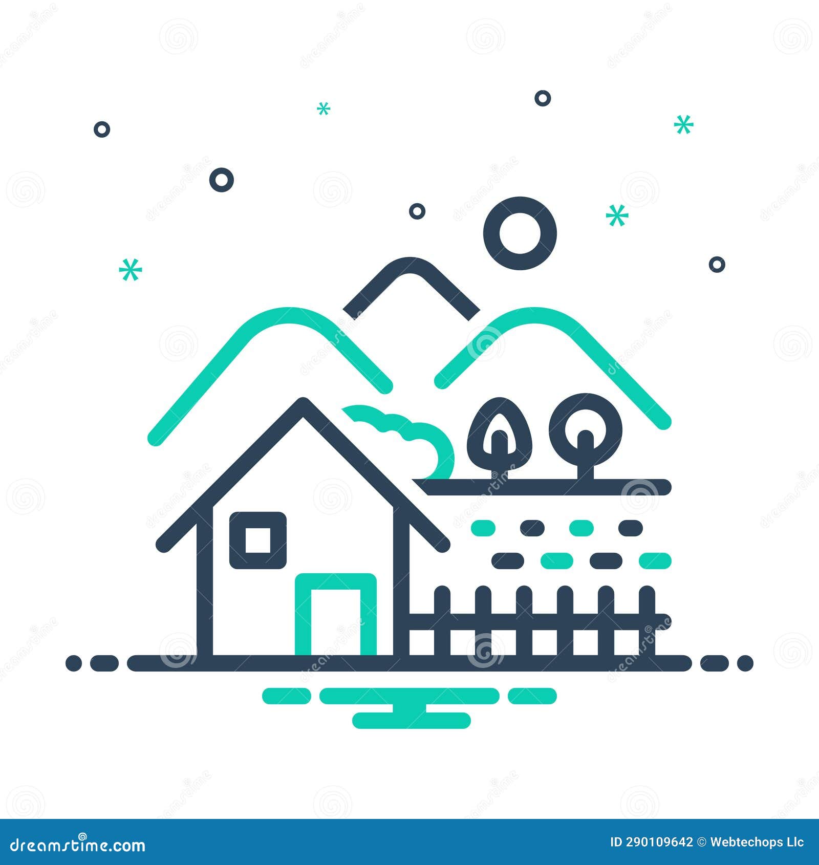 Mix Icon for Rural, Agriculture and Cottage Stock Vector - Illustration ...