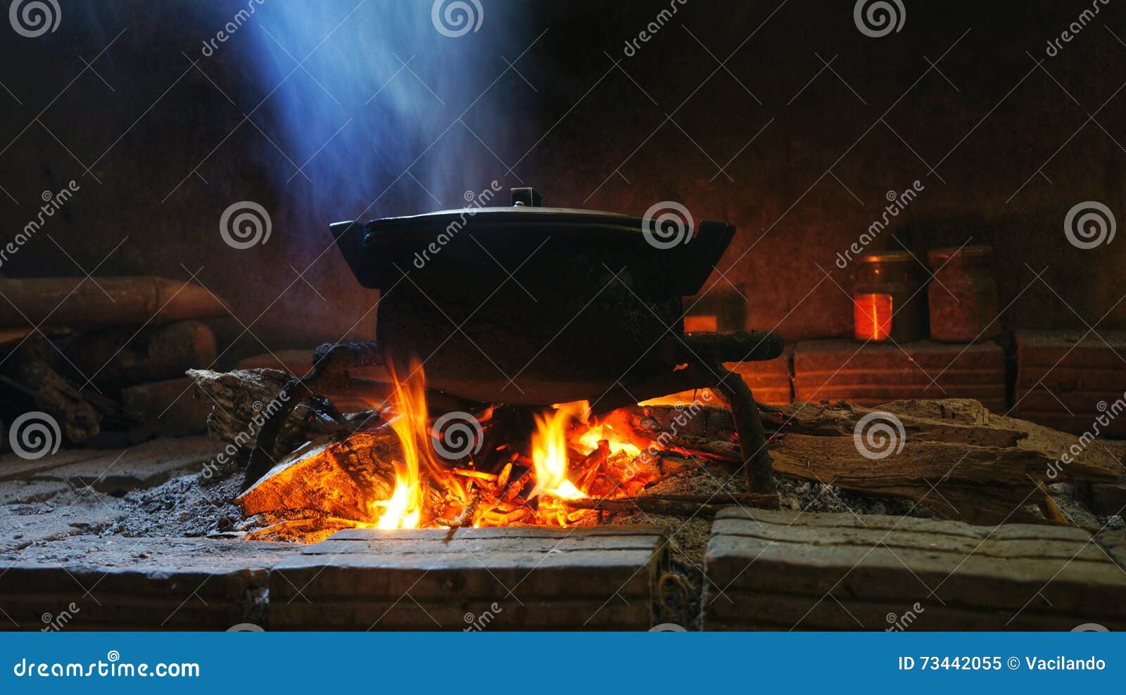 Rural Image Pot of Food on Fire Stock Image - Image of lifestyle, heat ...