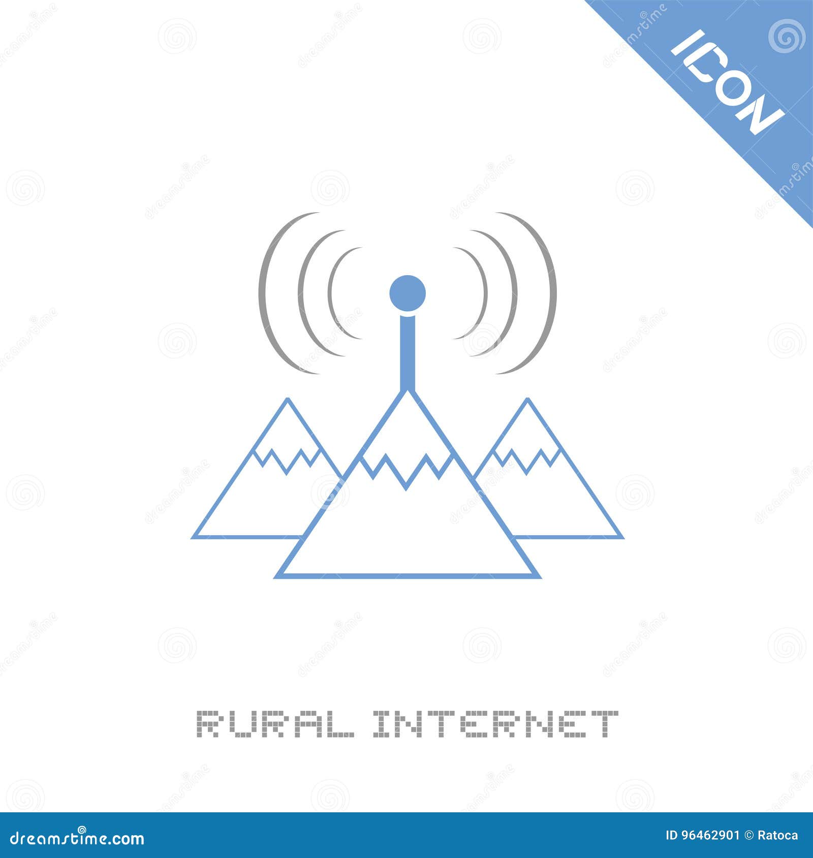 Rural internet icon stock vector. Illustration of rural - 96462901