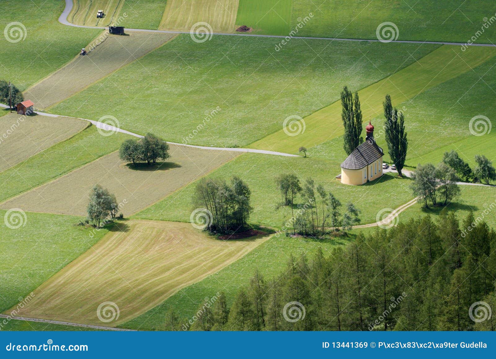 Rural land stock image. Image of church, green, landscape - 13441369