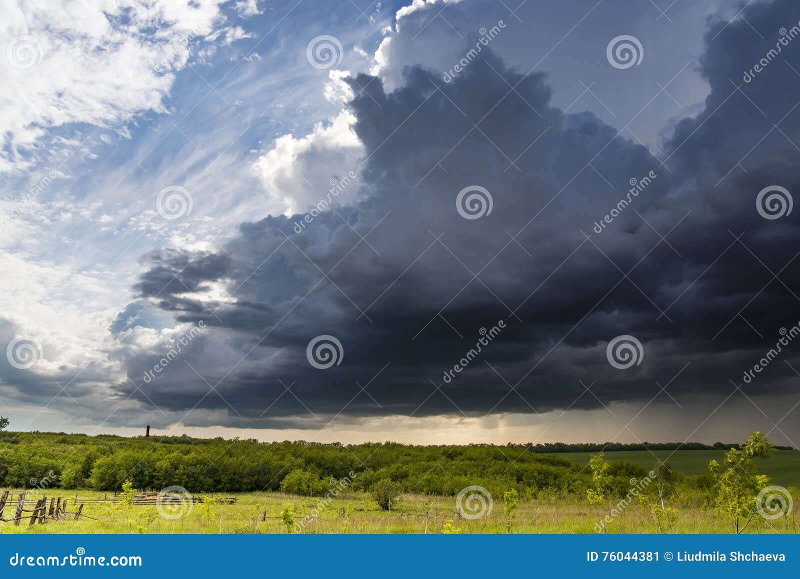 Rural Landscape with Big Storm Clouds Stock Image - Image of ...