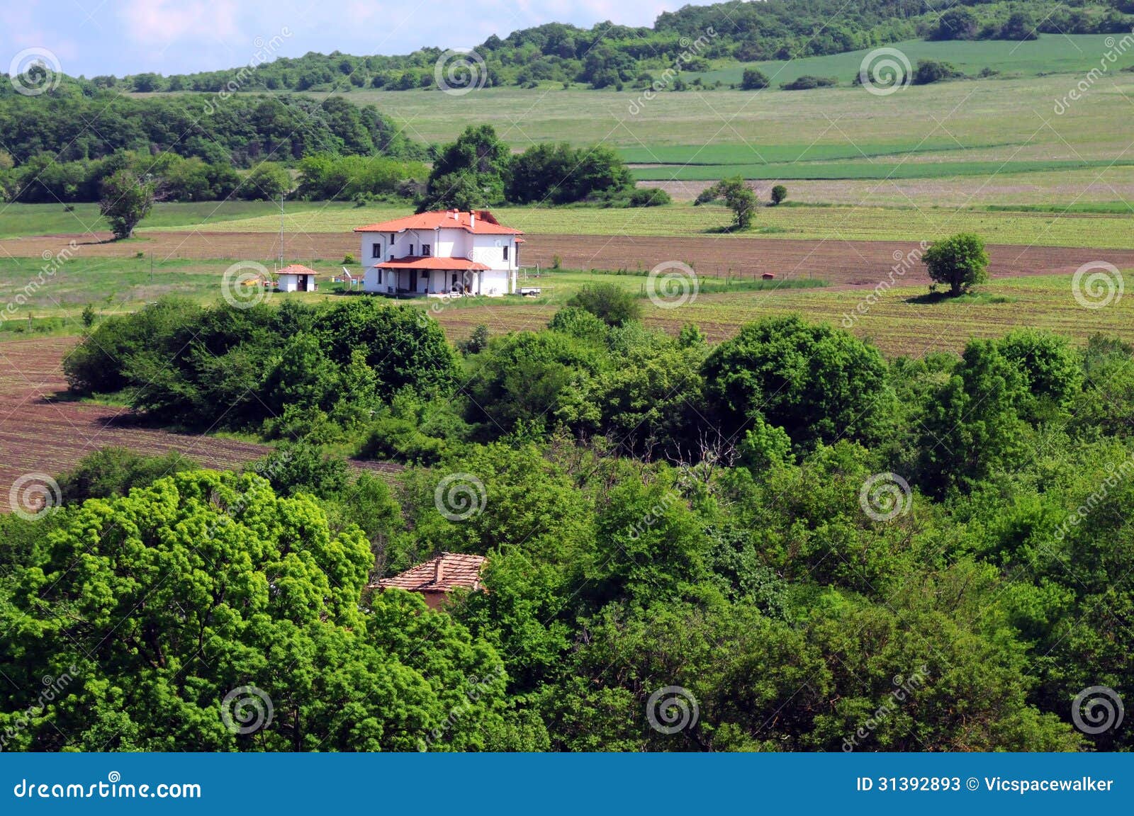Rural Landscape in Bulgaria Stock Image - Image of hill, ploughland ...