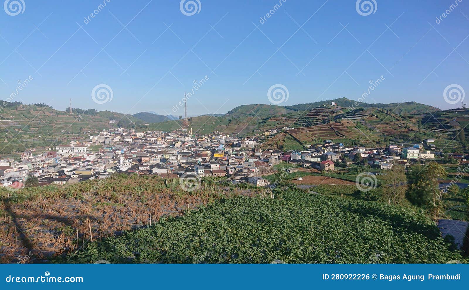 Rural Landscape in Central Java, Dieng Plateau Village. Wonosobo Stock ...