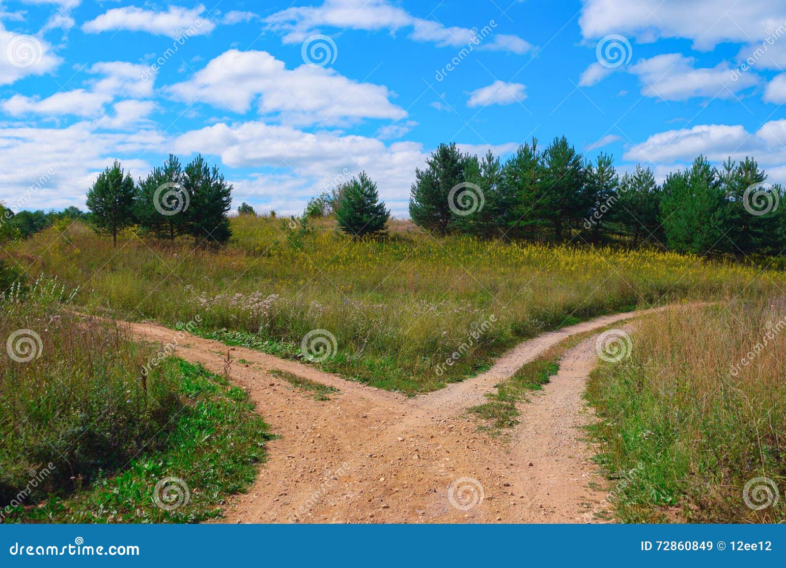 Rural Landscape with Crossroad Stock Image - Image of opportunity ...