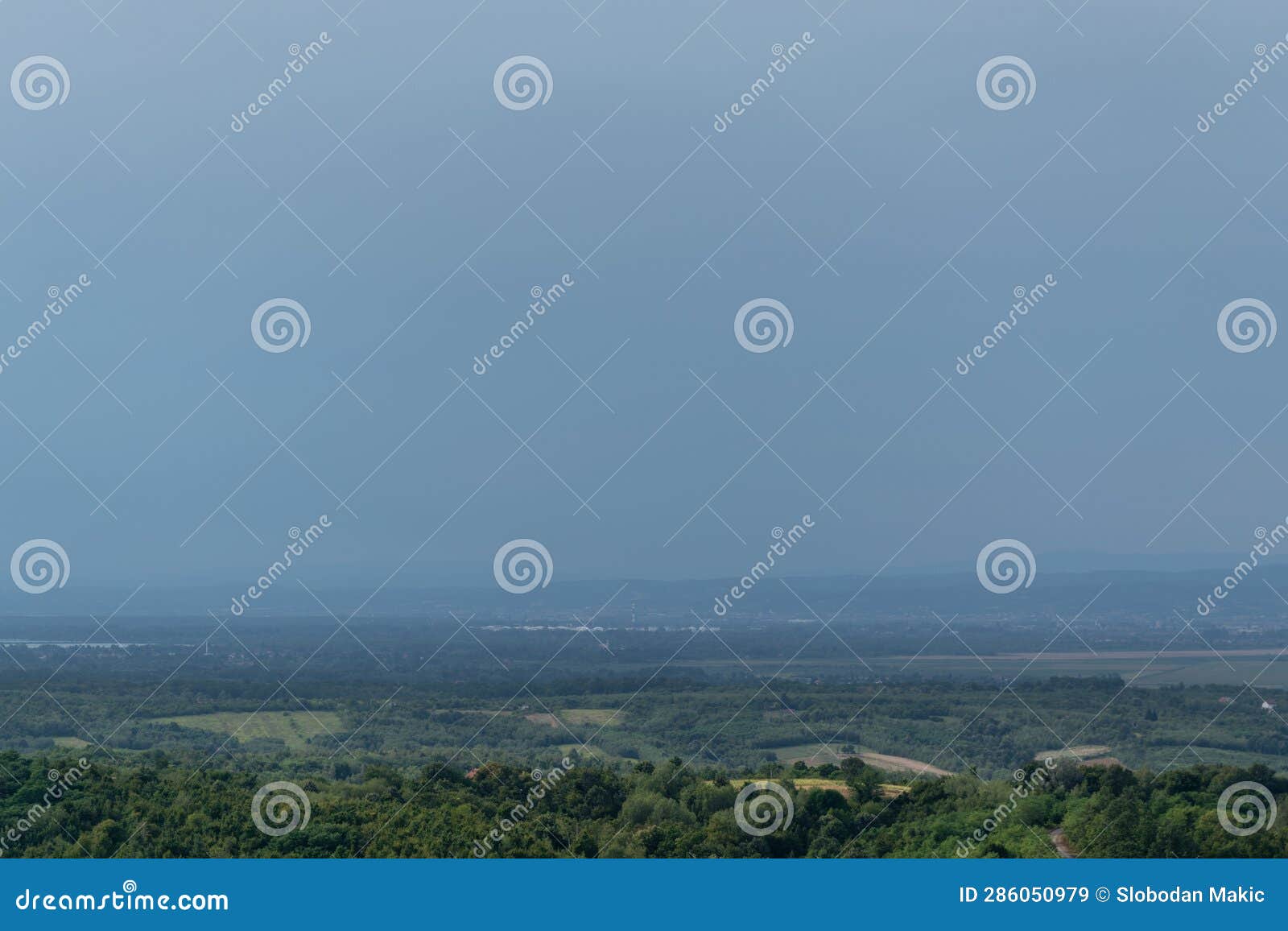 Rural Landscape with Dense Rainfall during Summer Day Stock Image ...