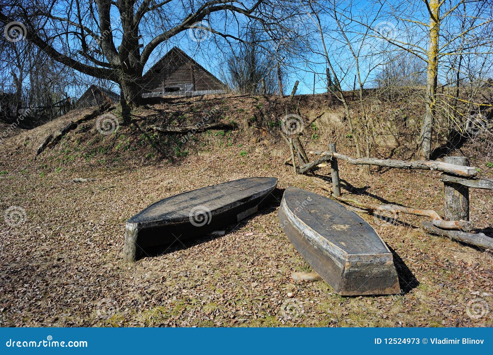 Rural Landscape in Early Spring. Stock Image - Image of landscape, boat ...