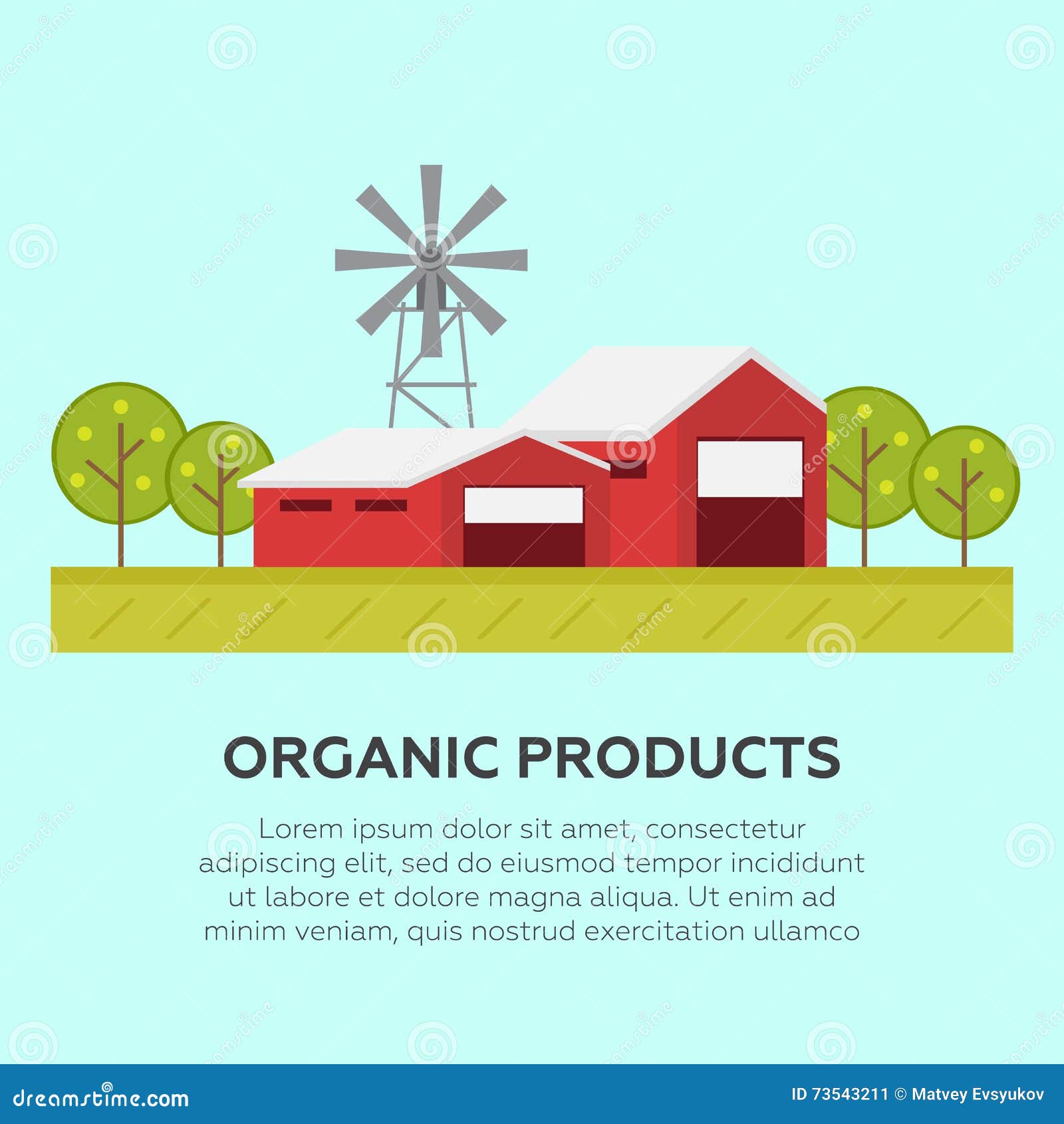 Rural Landscape, Environment. Flat Design Illustration Concept Stock ...