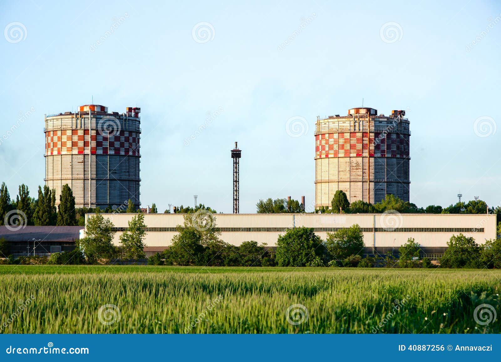 Rural Landscape with Factory Stock Photo - Image of landmark ...