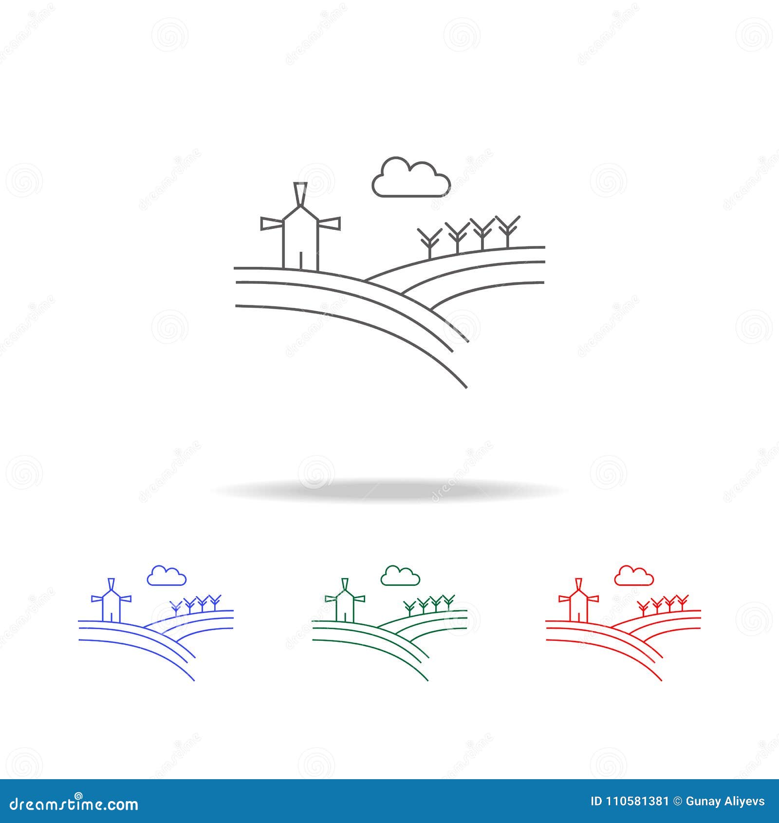 Rural Landscape Icon. Elements in Multi Colored Icons for Mobile ...