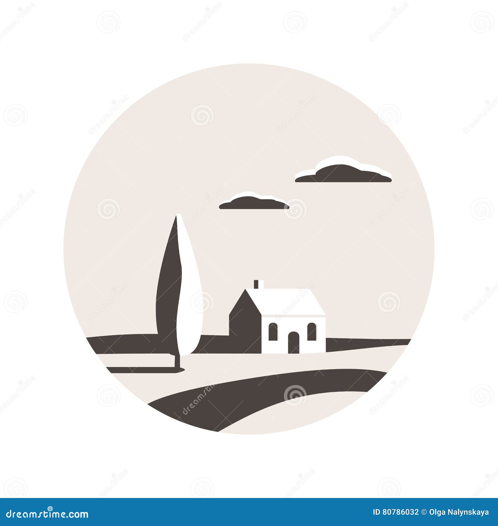 Rural Landscape Icon stock vector. Illustration of natural - 80786032