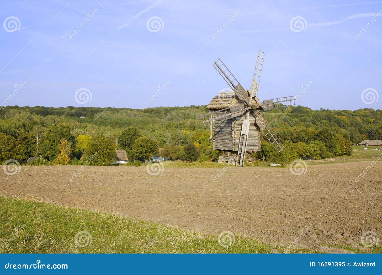 Rural landscape with mill stock image. Image of field - 16591395