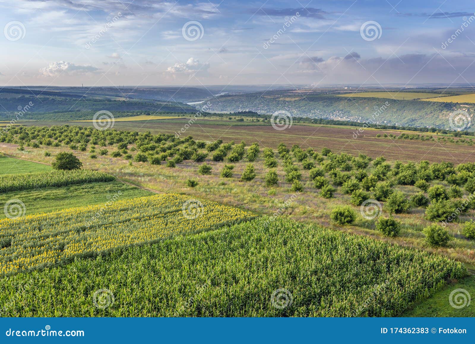 Rural landscape in Moldova stock image. Image of village - 174362383