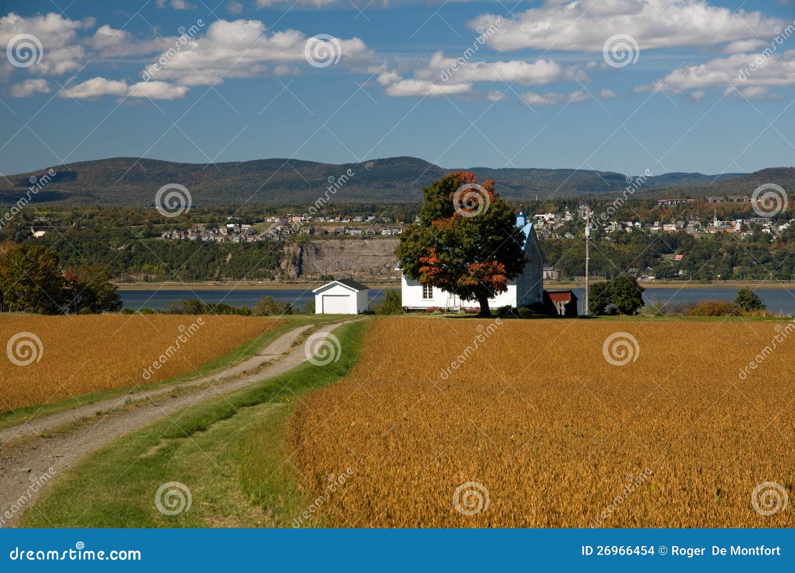 Rural landscape in Quebec stock photo. Image of river - 26966454