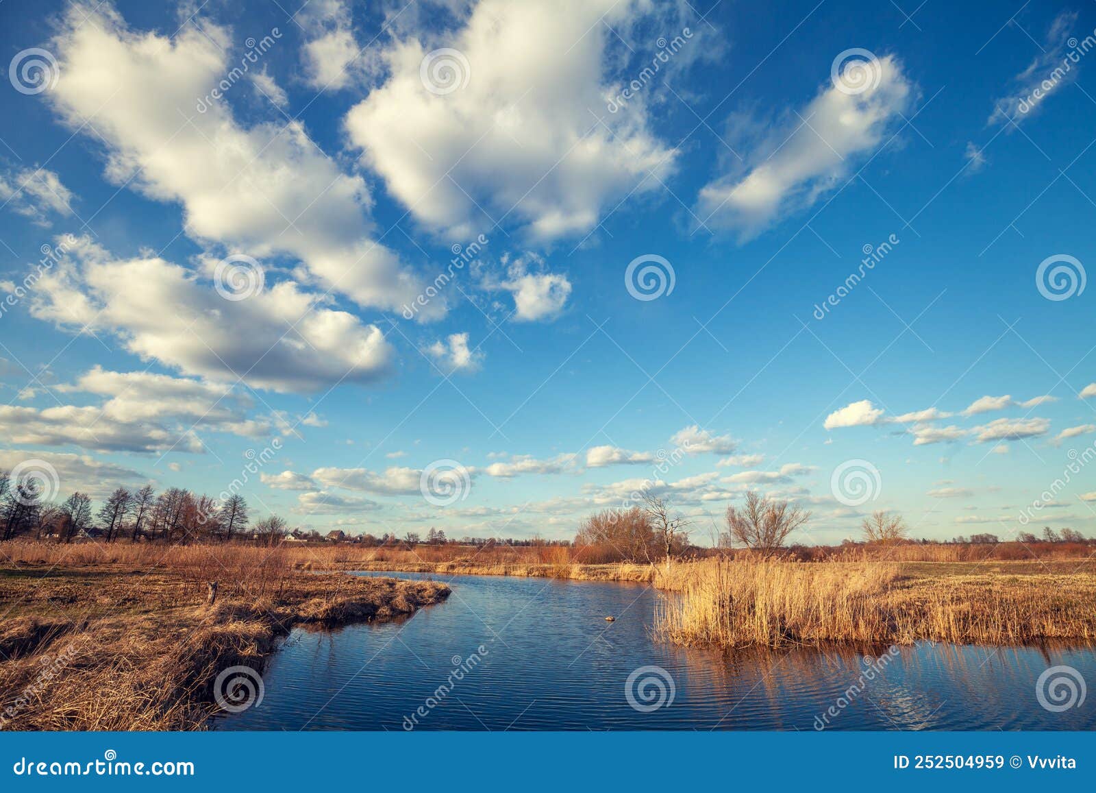 Rural Landscape. River in Early Spring Stock Image - Image of landscape ...