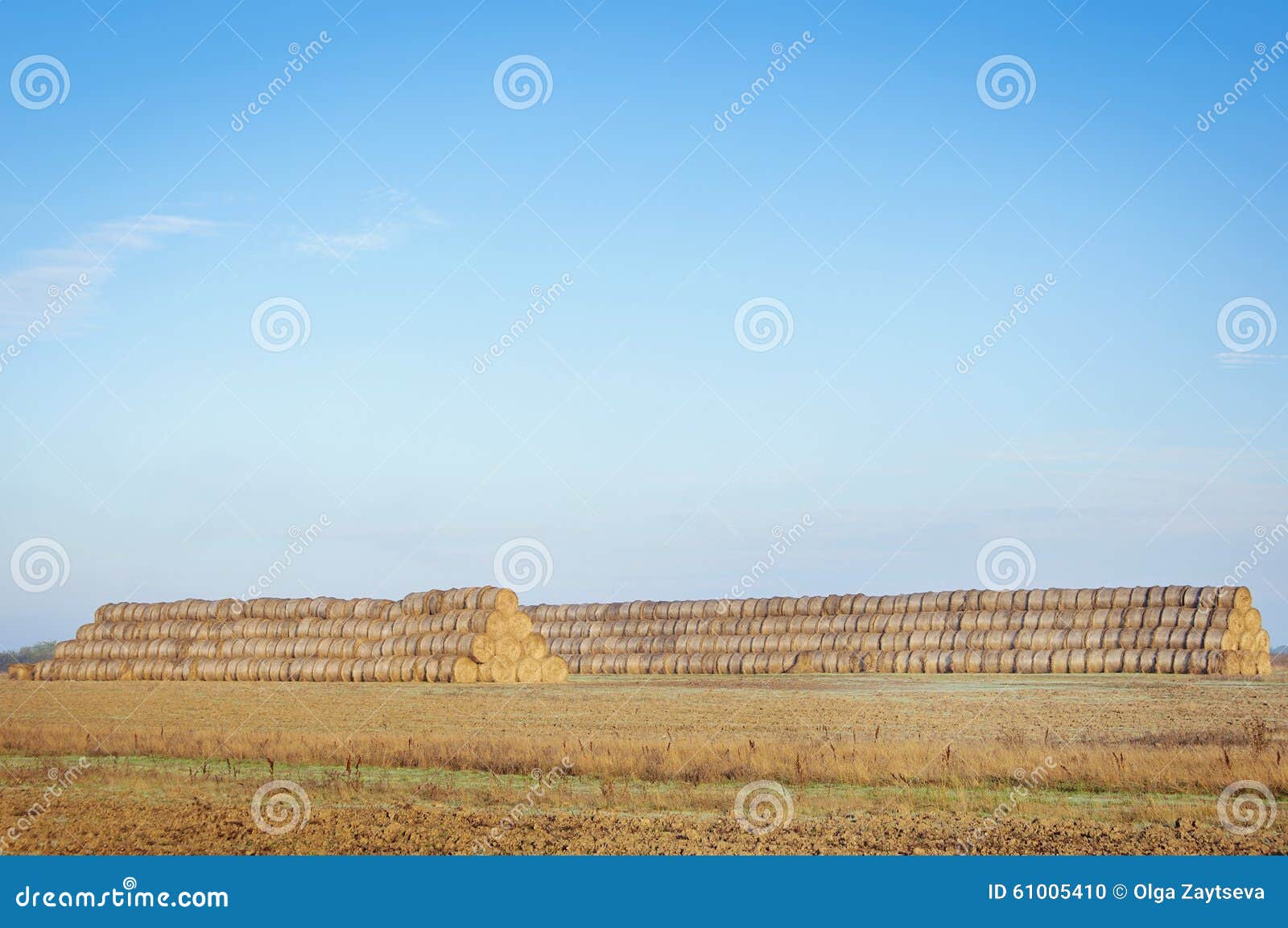 Rural Landscape Showing Wheat Haystack Stock Photo - Image of golden ...