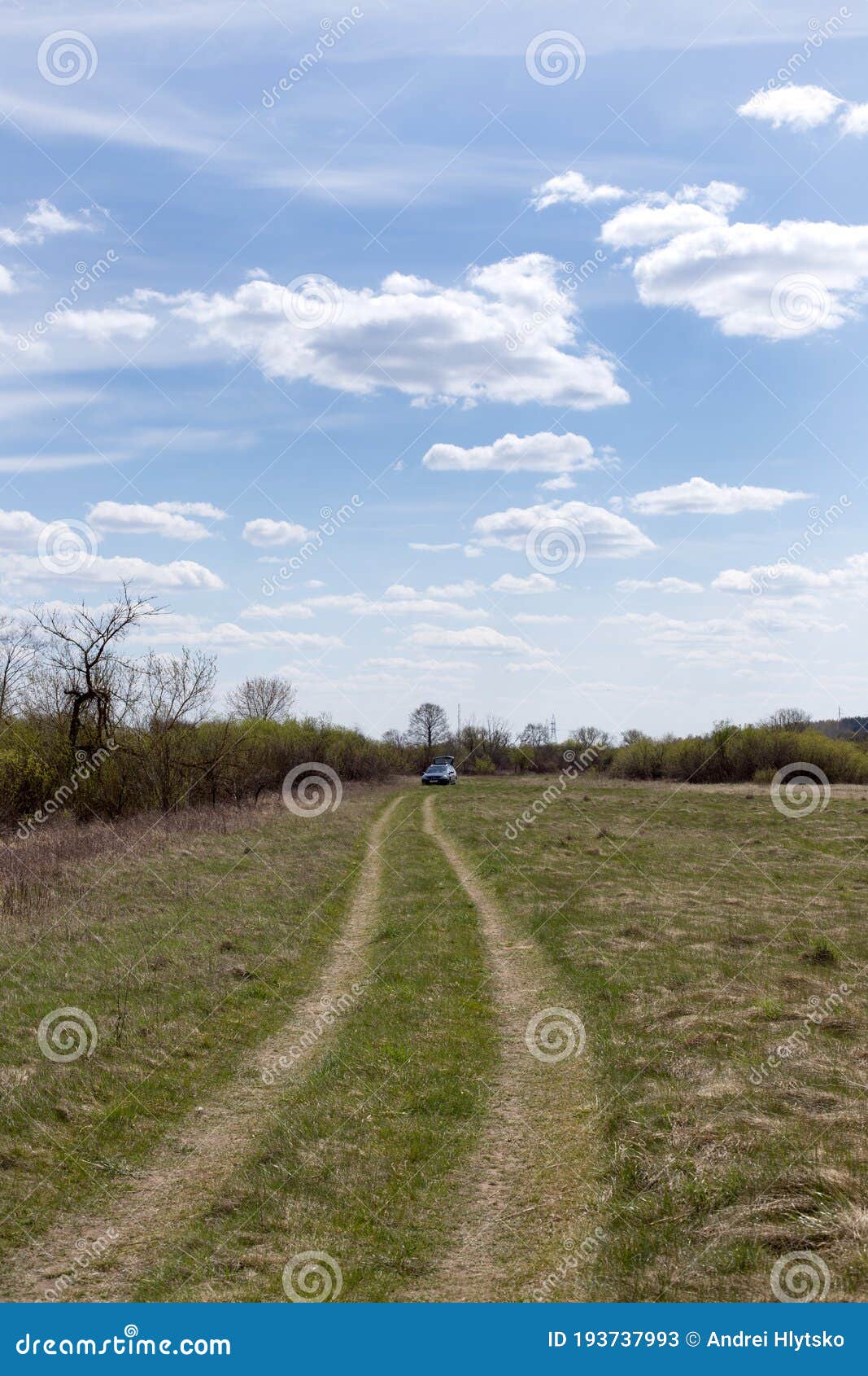 Rural landscape in spring stock image. Image of lawn - 193737993