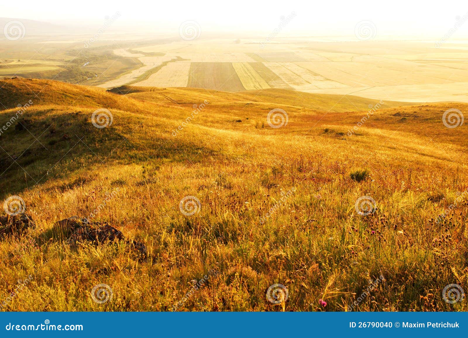 Rural landscape at sunset stock photo. Image of flora - 26790040