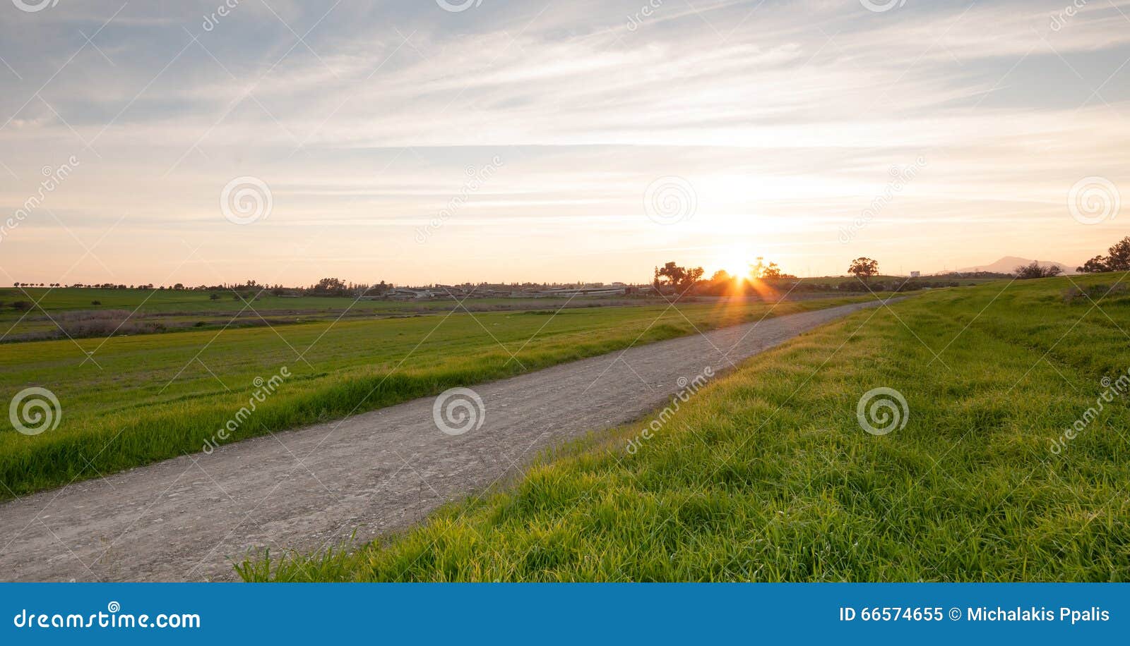 Rural Landscape during Sunset Stock Image - Image of scenery, rural ...