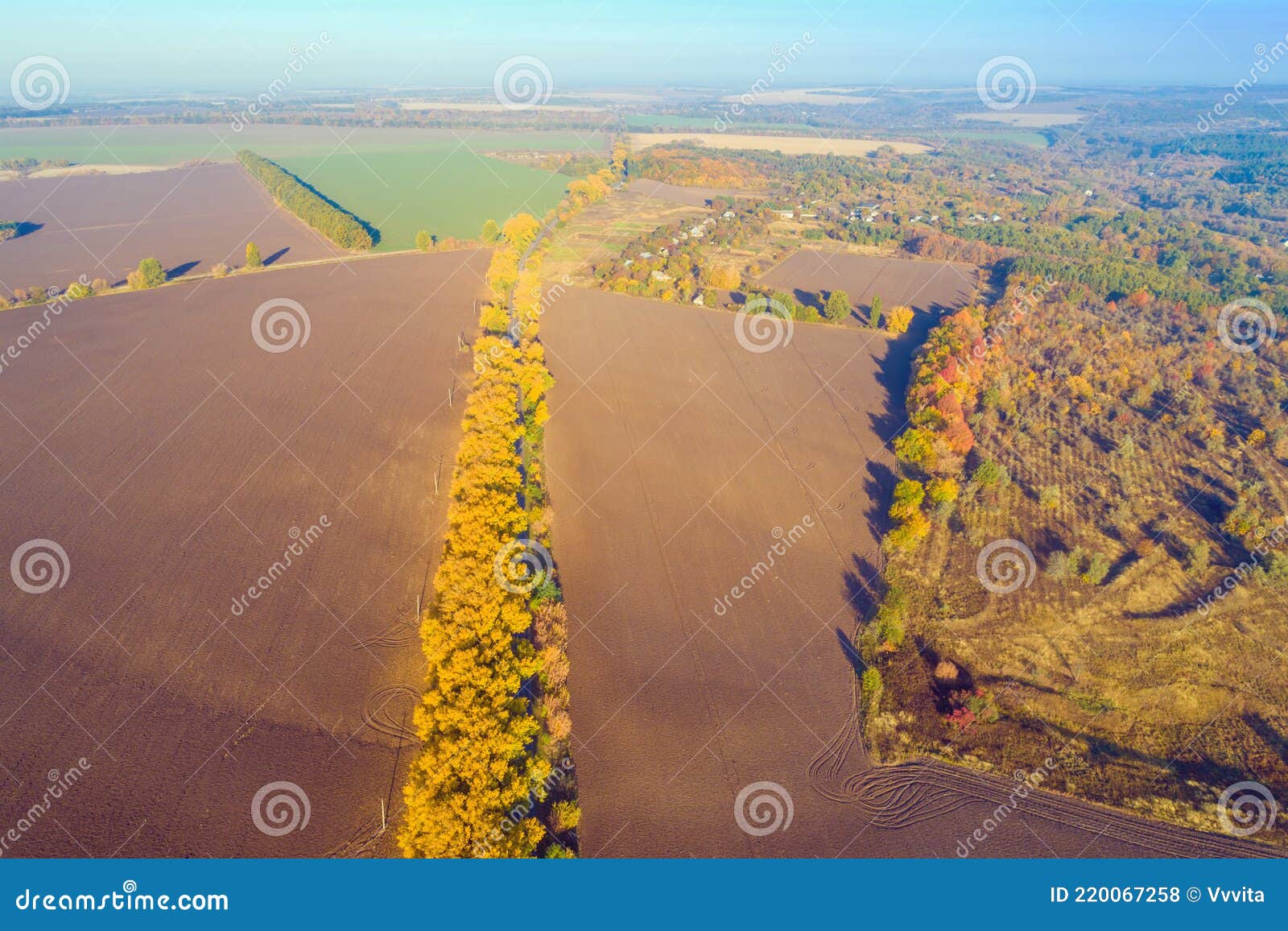 View from Above of Arable Fields Stock Photo - Image of grass, nature ...