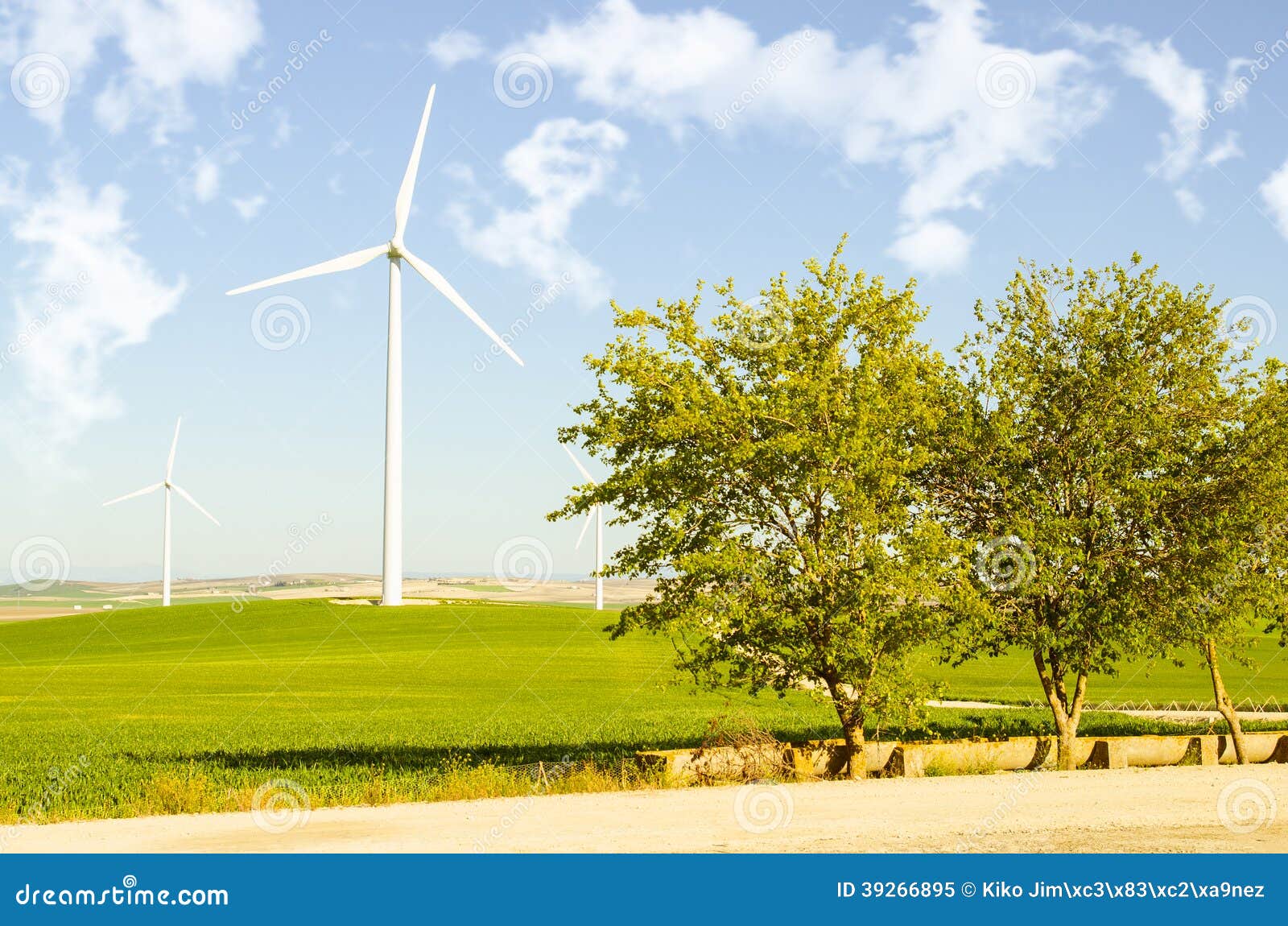 Rural Landscape with Windmills Stock Image - Image of energy ...