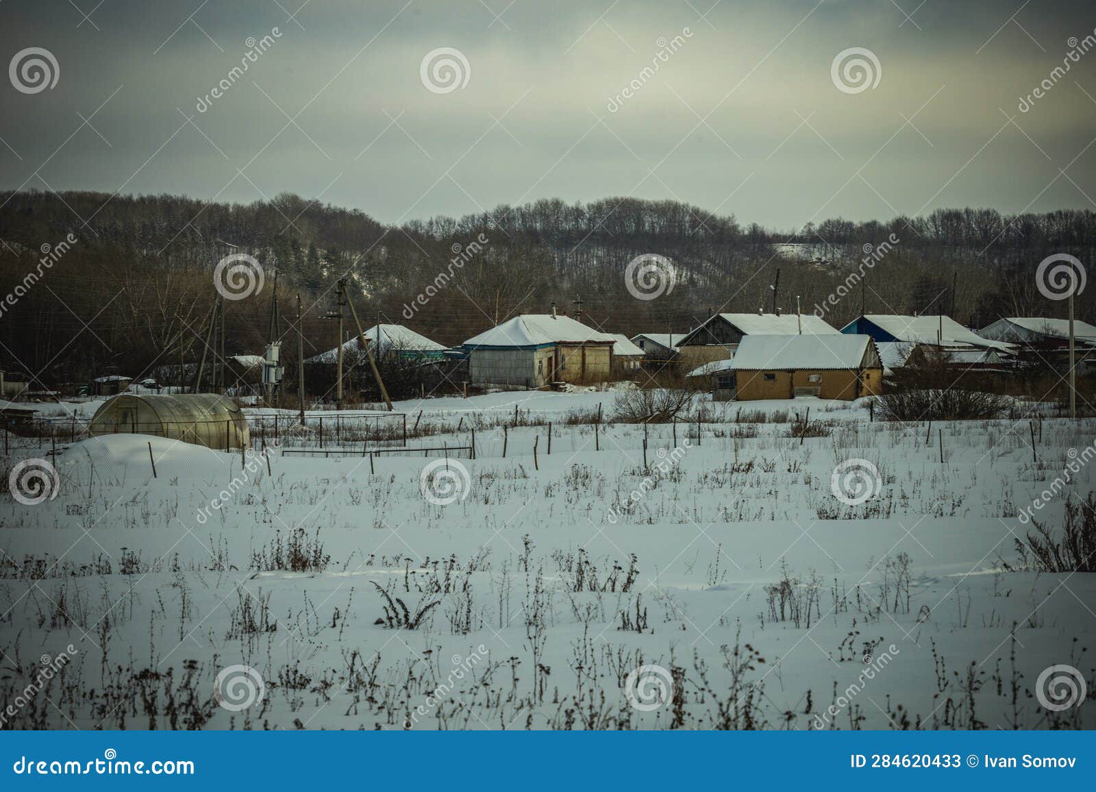 Rural Landscape in Winter from a Height Stock Image - Image of road ...